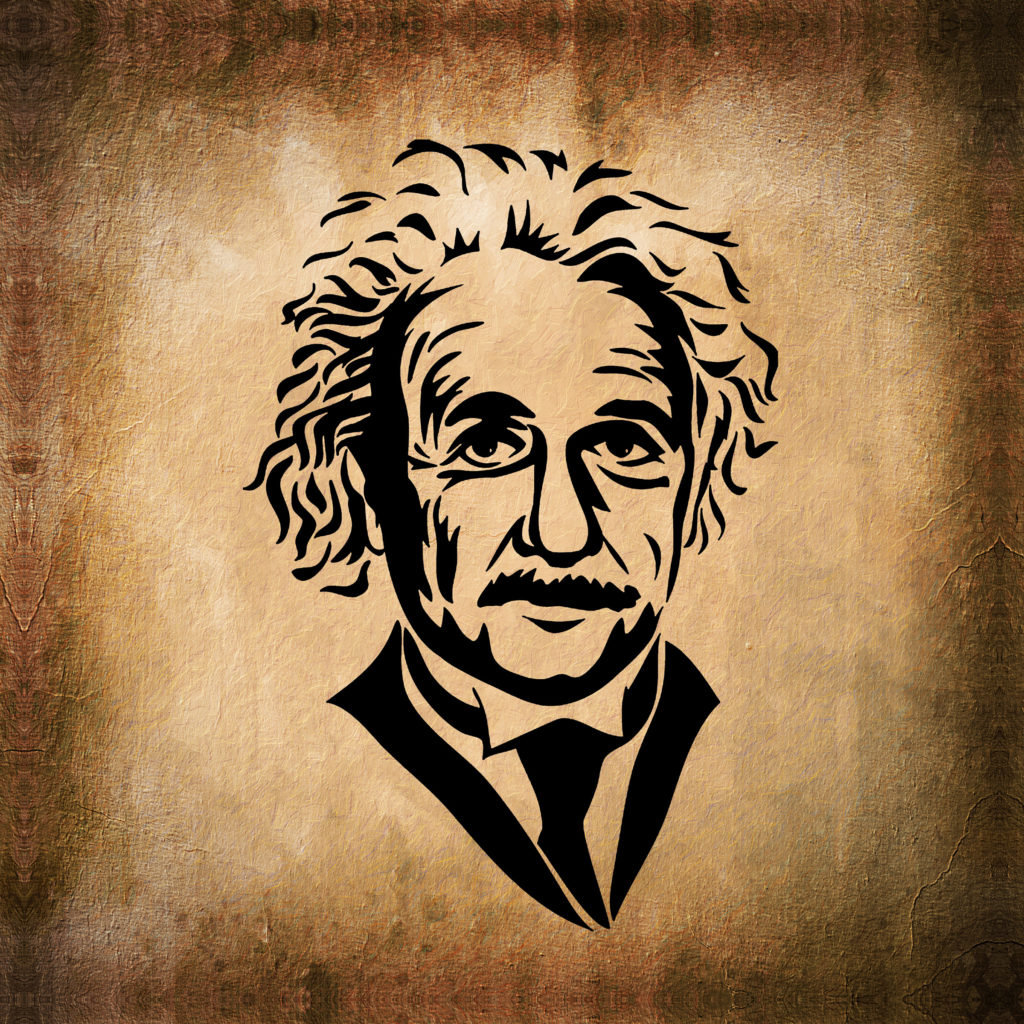 Einstein - in wooden Frame-10x10 inches – Digital Art Gallery